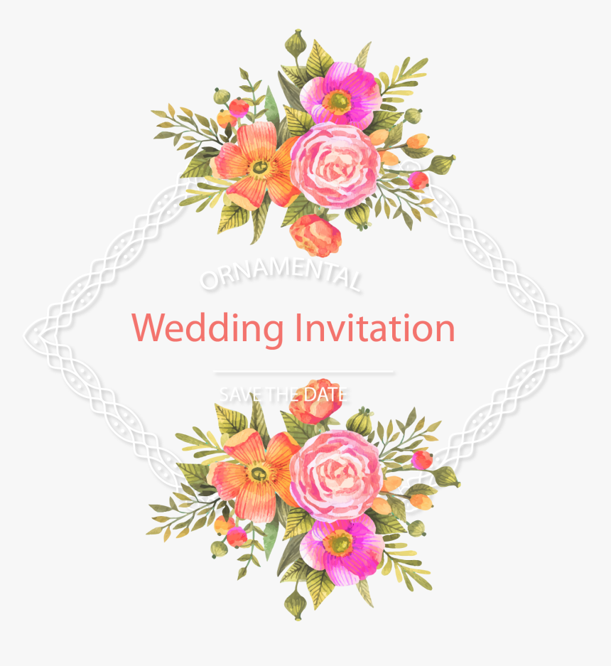 Wedding Invitation Flower Download - Floral Page Dividers, HD Png ...