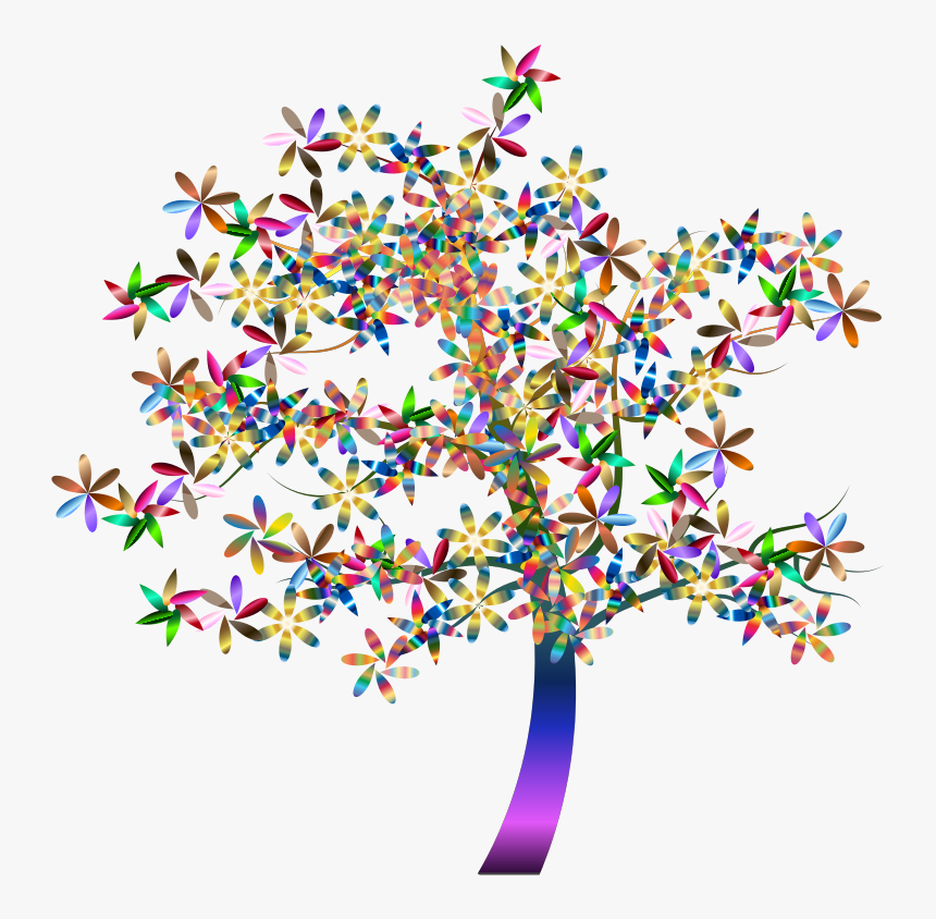 Colorful Floral Tree - Colourful Tree Png Transparent, Png Download ...