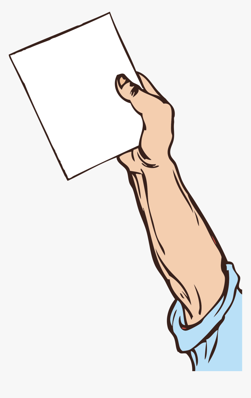 Hand Holding Paper Clip Arts - Cartoon Hand Holding Paper, HD Png ...