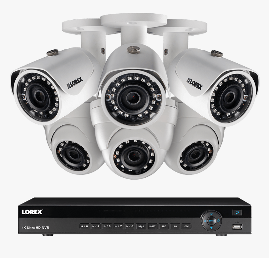 8 Channel 2k Home Security System With 6 Weatherproof, HD Png Download ...