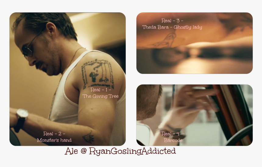 In His Movies, Ryan Always Have Temporary Tattoos, HD Png Download ...