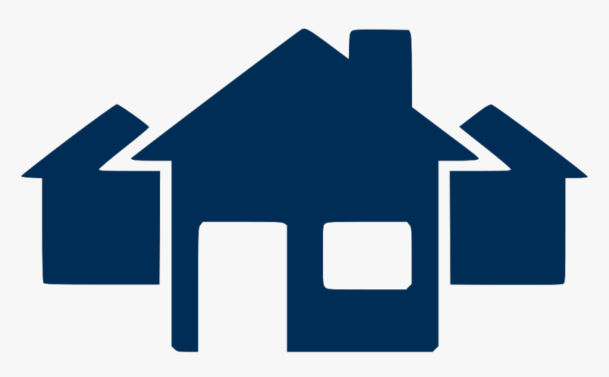Icon Of Three Houses In Blue, HD Png Download , Transparent Png Image ...