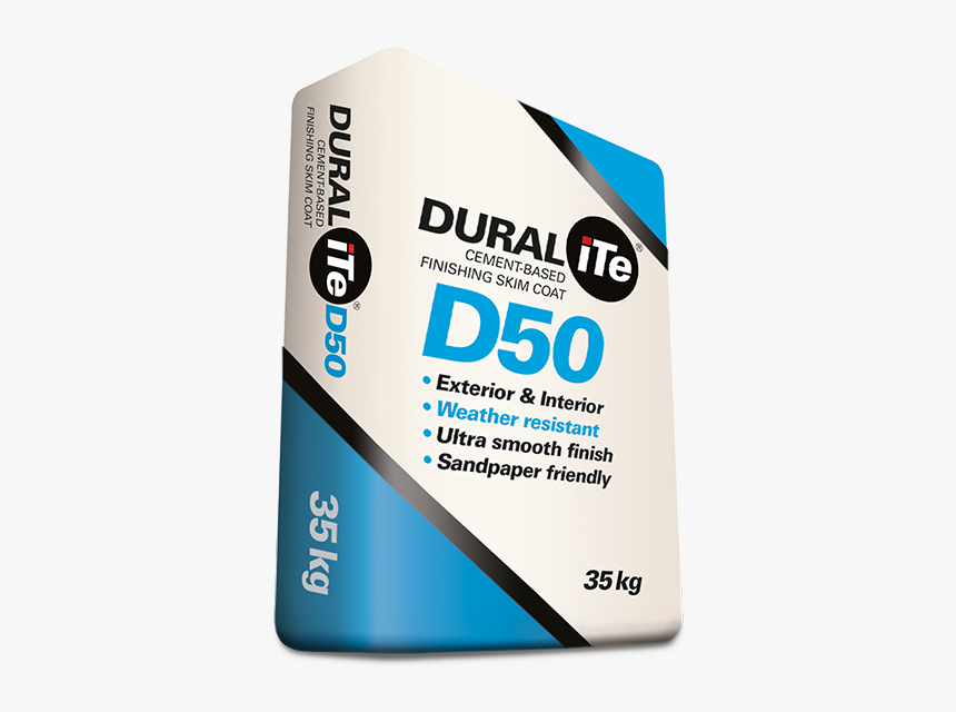 Duralite D50 Cement Based Finishing Skim Coat, 35kg, HD Png Download ...