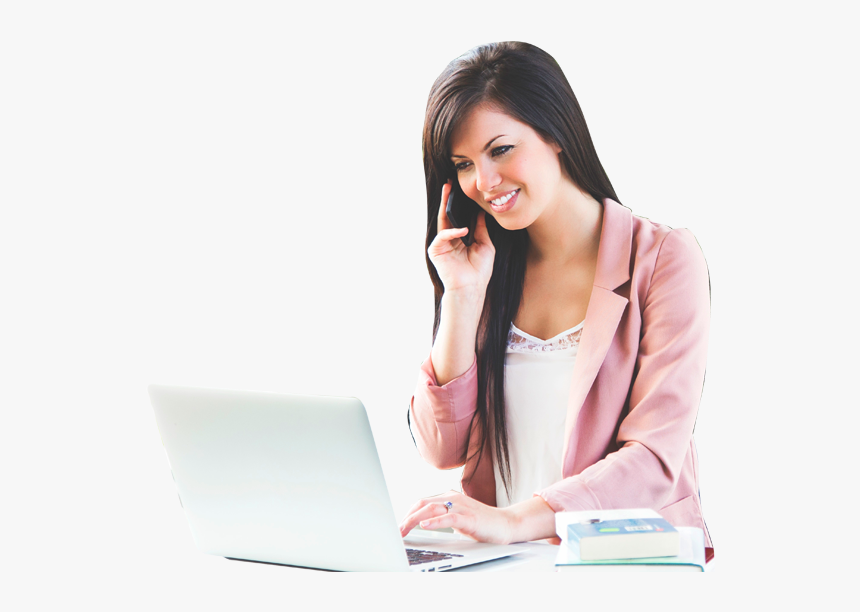 Woman With Laptop Png, Transparent Png , Transparent Png Image - PNGitem