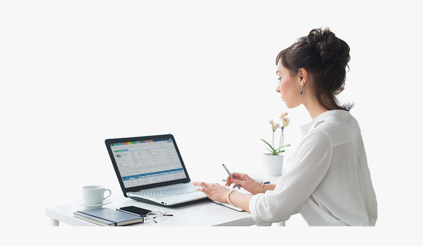 Woman On Laptop, HD Png Download , Transparent Png Image - PNGitem