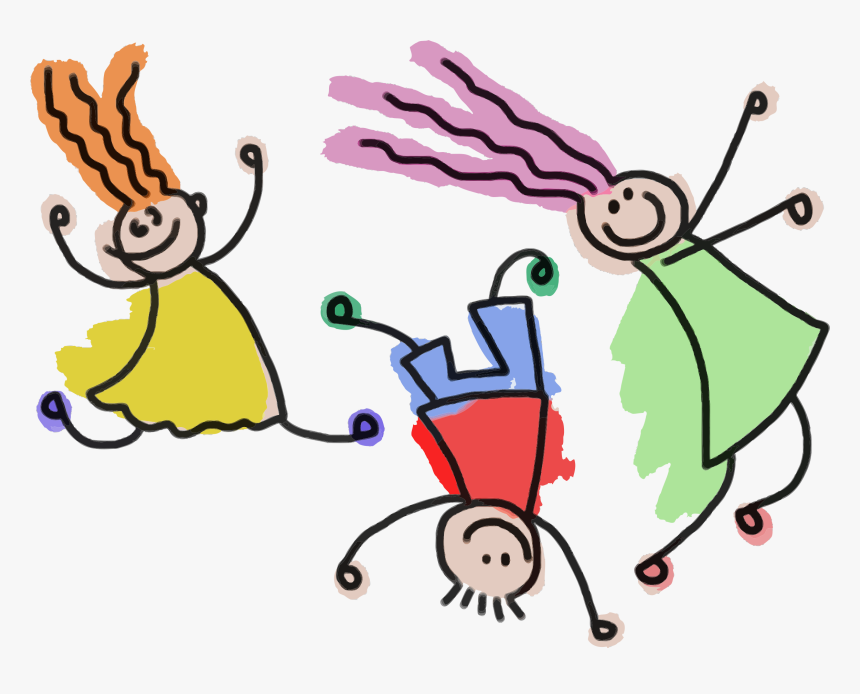 Playful Stick Figure Kids, HD Png Download , Transparent Png Image ...