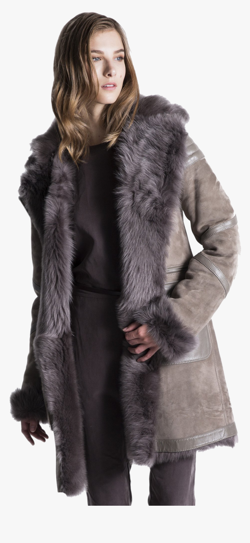 Ladies Shearling Coat Png Clipart, Transparent Png , Transparent Png ...
