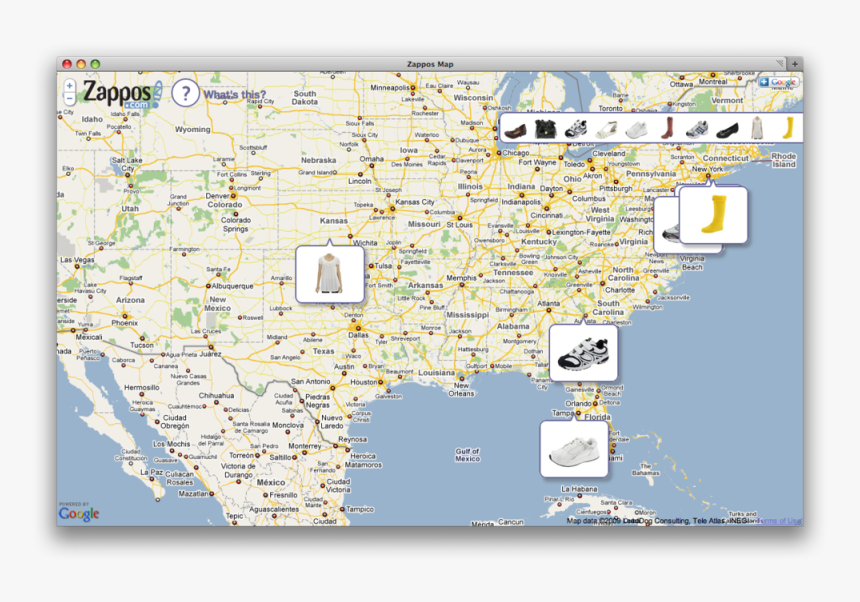Zappos Maps Mash Up Watching People Buy Shoes , Png, Transparent Png ...