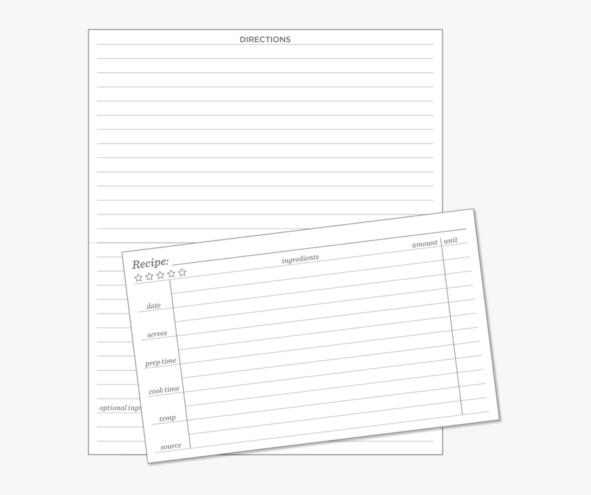 Recipe Card Png, Transparent Png , Transparent Png Image - PNGitem