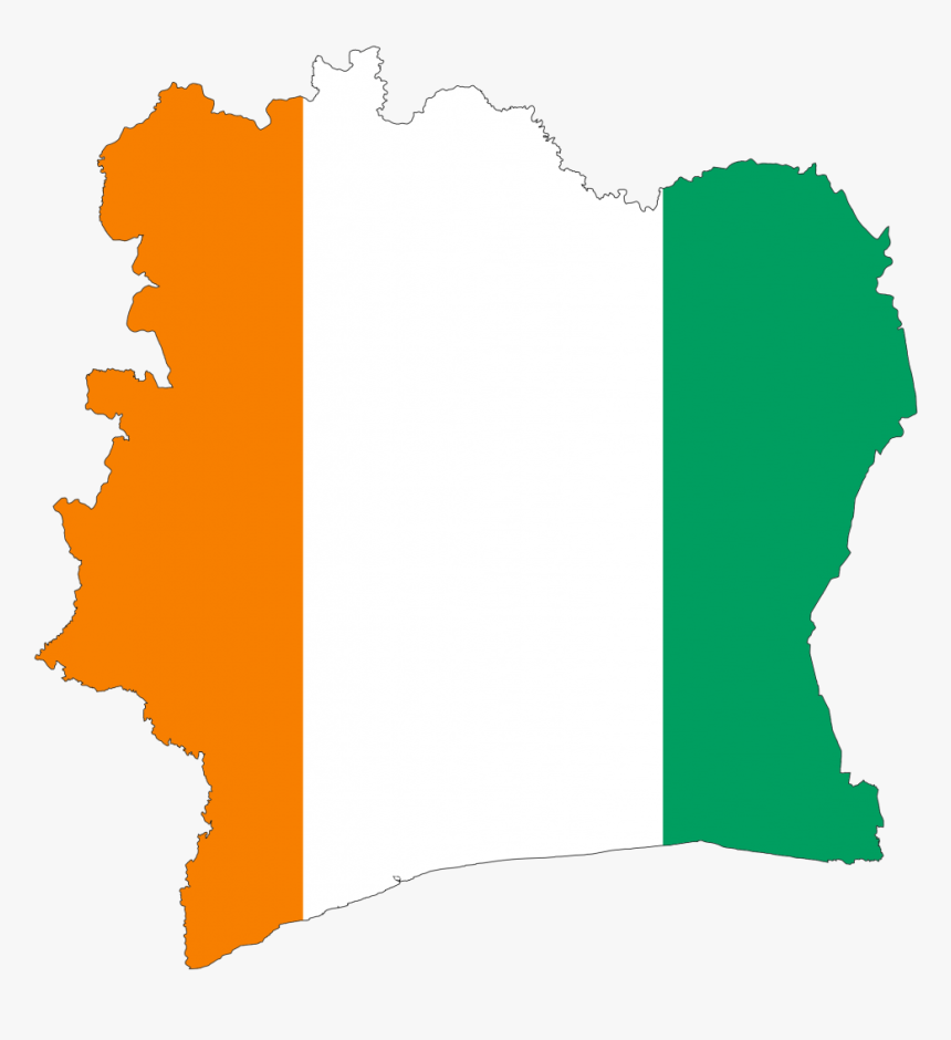 Ivory Coast Flag Map, HD Png Download , Transparent Png Image - PNGitem