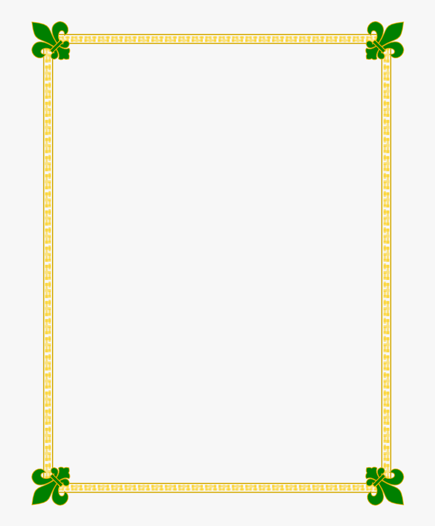 Fleur De Lis Gold And Green Border - Cub Scout Borders Clip Art, HD Png ...