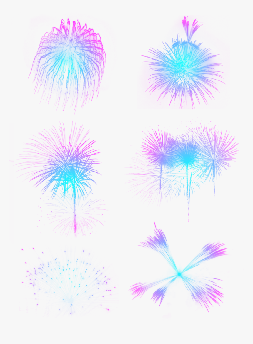 Festive Blue Violet Gradient Fireworks Elements Png, Transparent Png ...