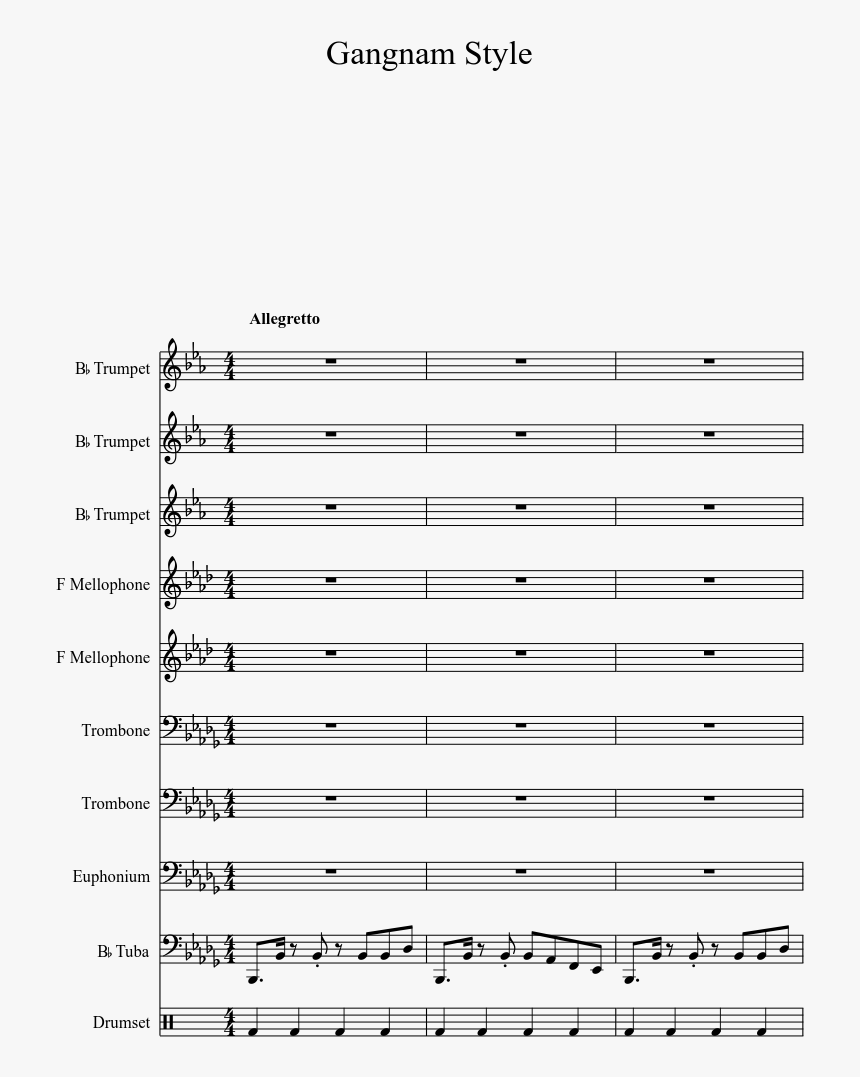 Gangnam Style, Good Arrangement - Sheet Music, HD Png Download ...