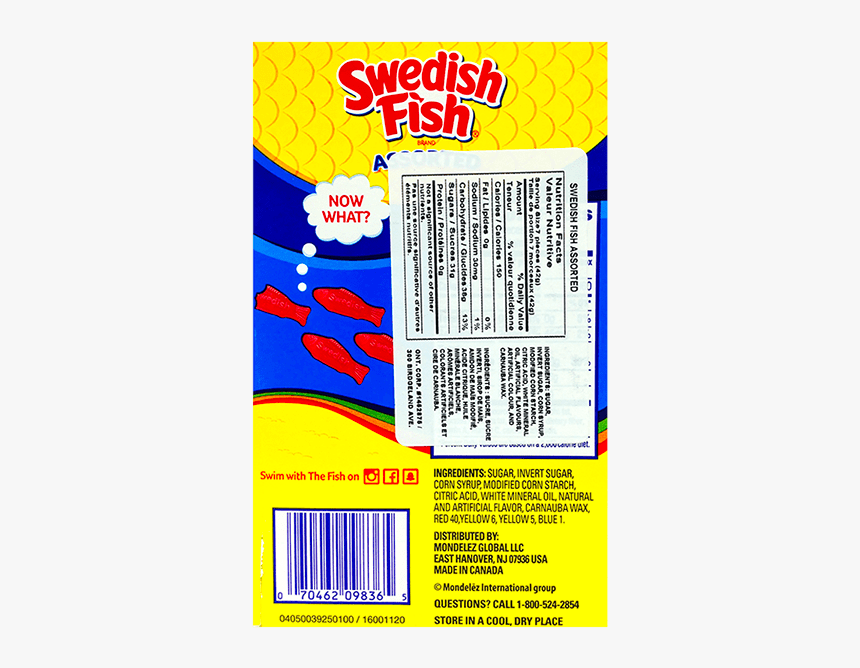 Swedish Fish Assorted 99g Back - Electric Blue, HD Png Download ...