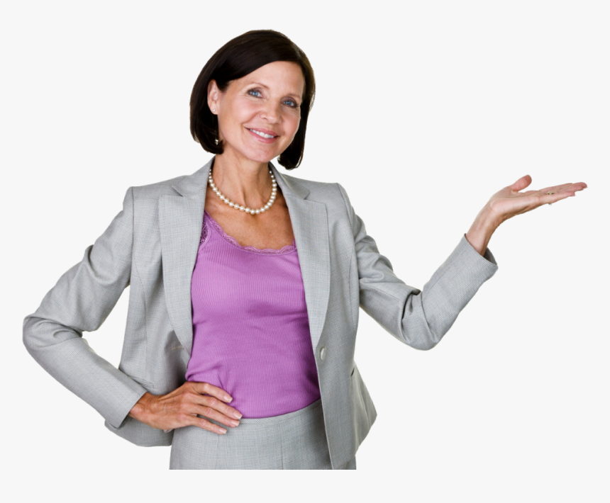 Woman With Hand Out - Formal Wear, HD Png Download , Transparent Png ...