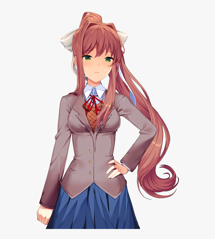 Doki Doki Monika Hand On Hip Png - Now Everyone Can Be Happy ...