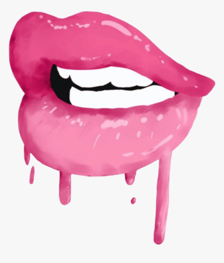 Dripping Pink Lips, HD Png Download , Transparent Png Image - PNGitem