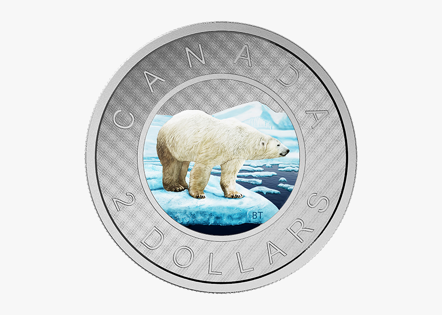 Canada Silver Coin Toonie - Canada Polar Bear Coin, HD Png Download ...