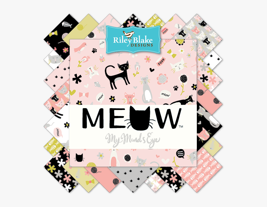 Meow Riley Blake, HD Png Download , Transparent Png Image - PNGitem
