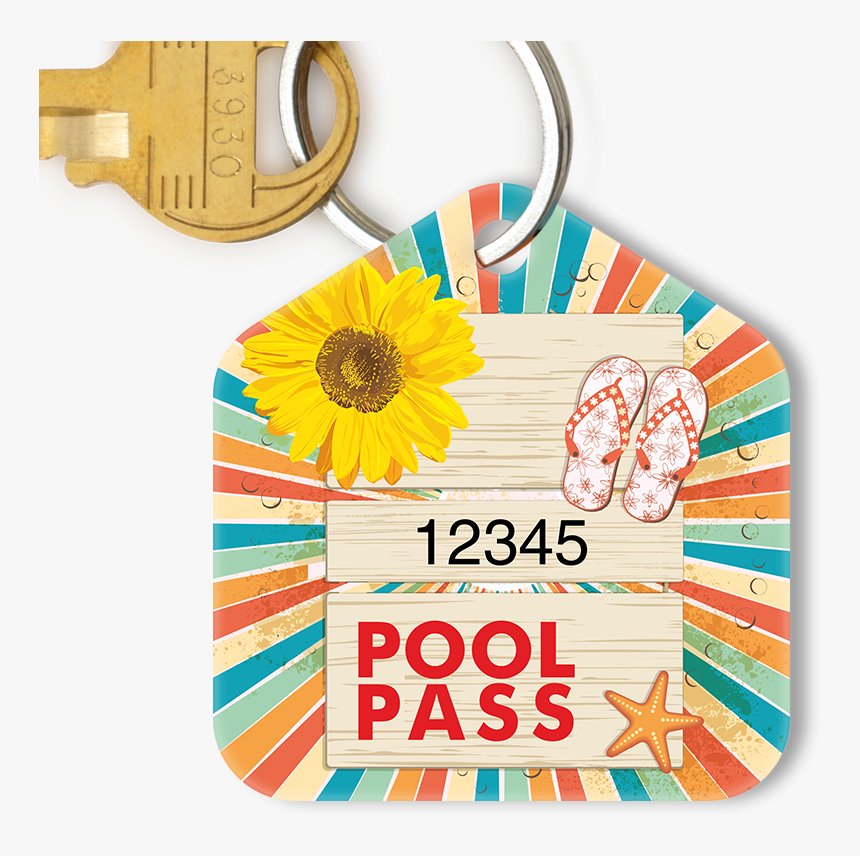 Pool Pass In Pentagon Shape, Sunflower Sandals Starfish - Graphic ...