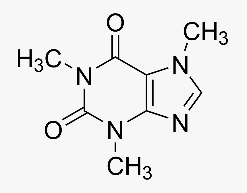 Chemical Formulas Png - Molecular Structure Of Caffeine, Transparent ...