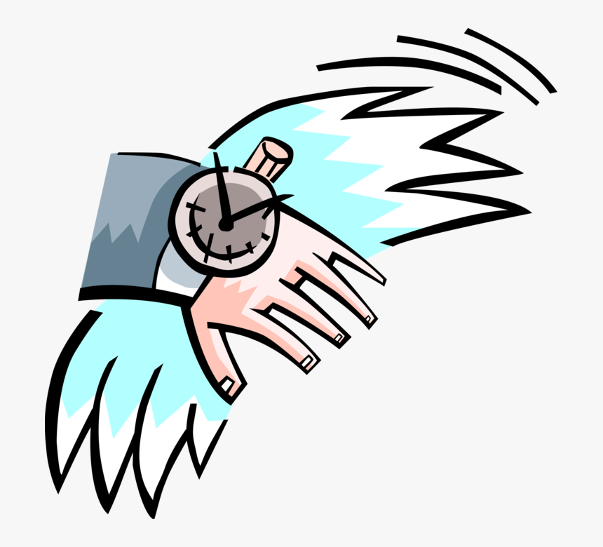 Vector Illustration Of Time Flies With Wristwatch, HD Png Download ...