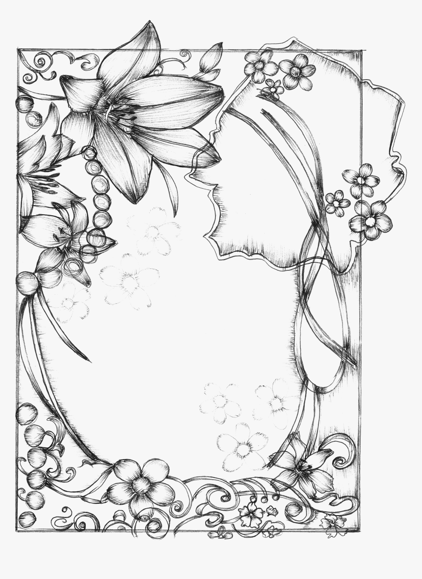 Sketch Flower Border Design Drawing Airbulu