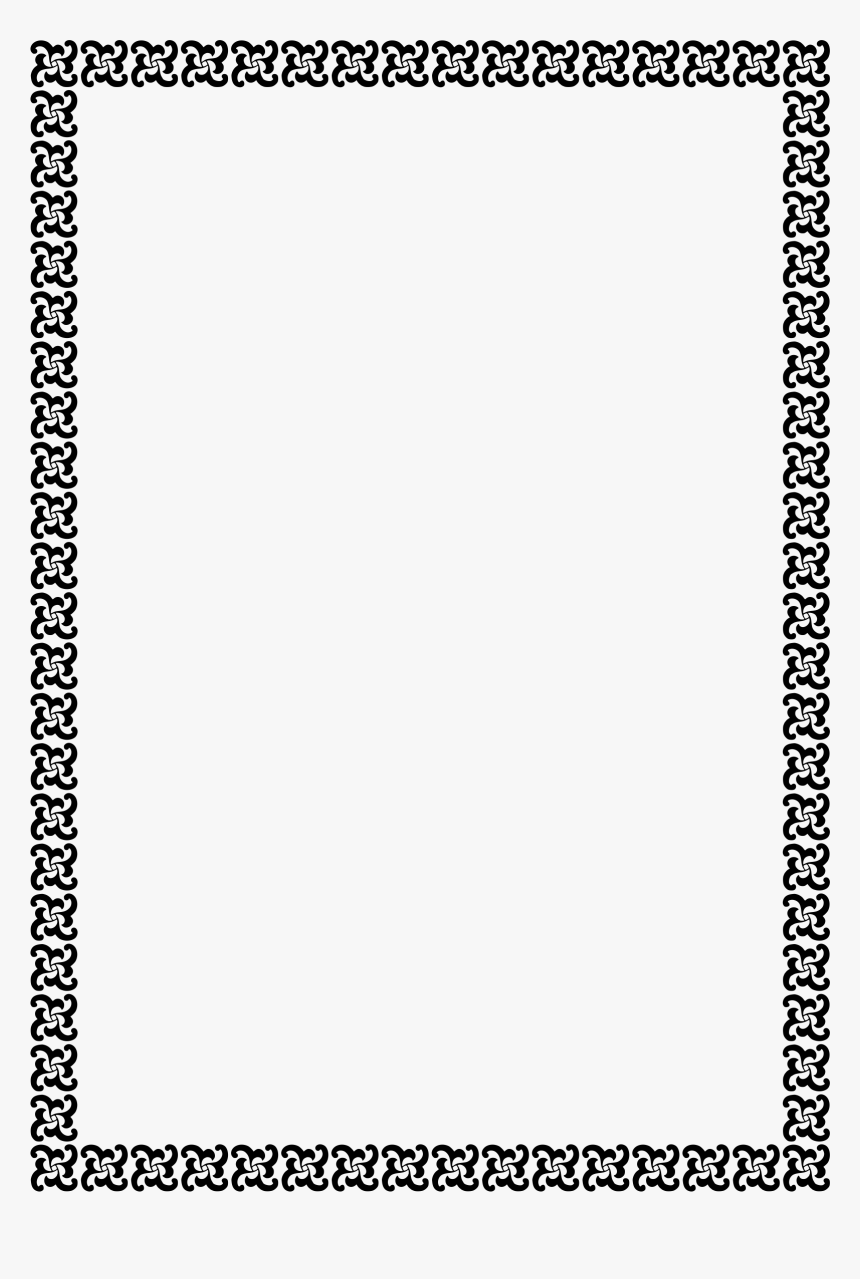 Floral Border 3 Clip Arts - Monochrome, HD Png Download , Transparent ...