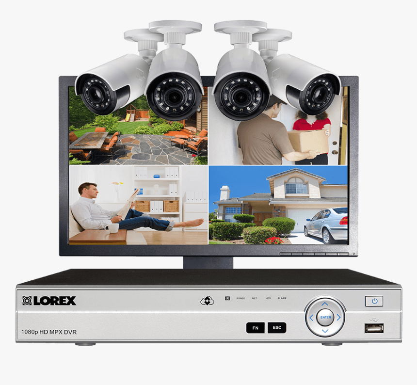 Home Security System With 4 Channel Dvr, 4 Ultra Wide - 4 Ch Dvr 4 ...