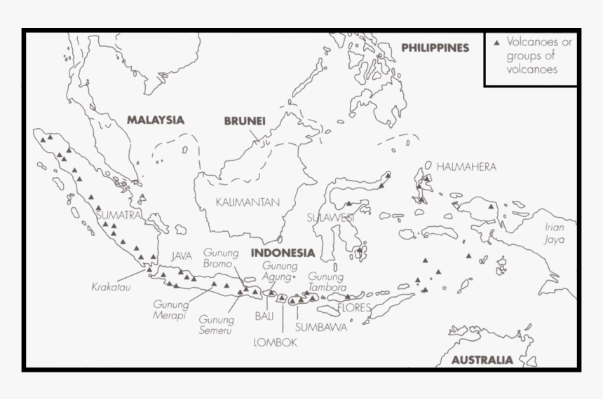 Indonesia A Volcanoes No - Map, HD Png Download , Transparent Png Image ...