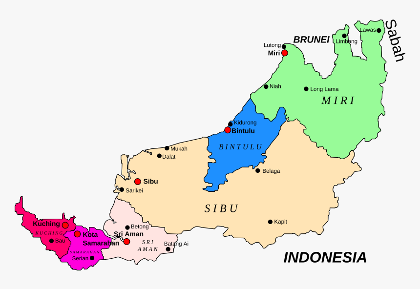 Map Clipart Indonesia - State Of Sarawak, HD Png Download , Transparent ...