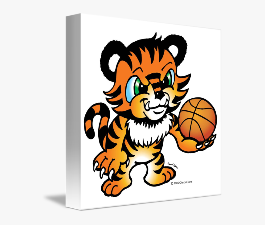 Tiger Basketball By Chuck Clore Vector Download - Tiger With A ...