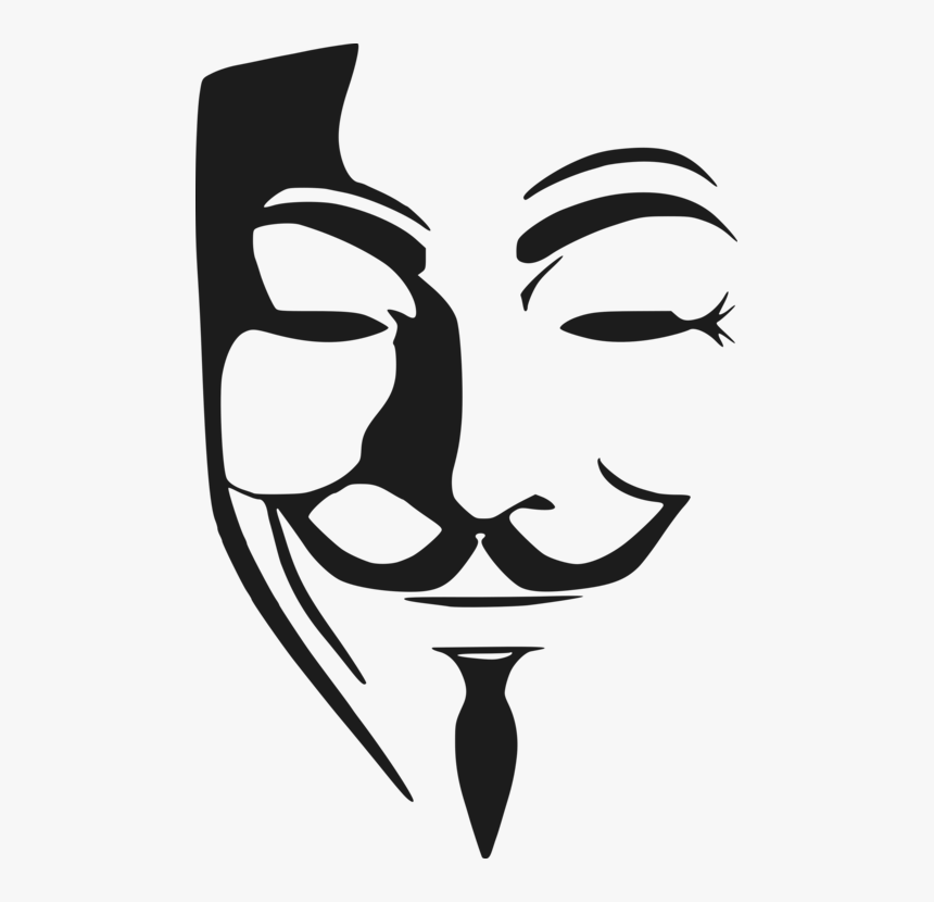Art,monochrome Photography,facial Hair - V For Vendetta Stencil, HD Png ...