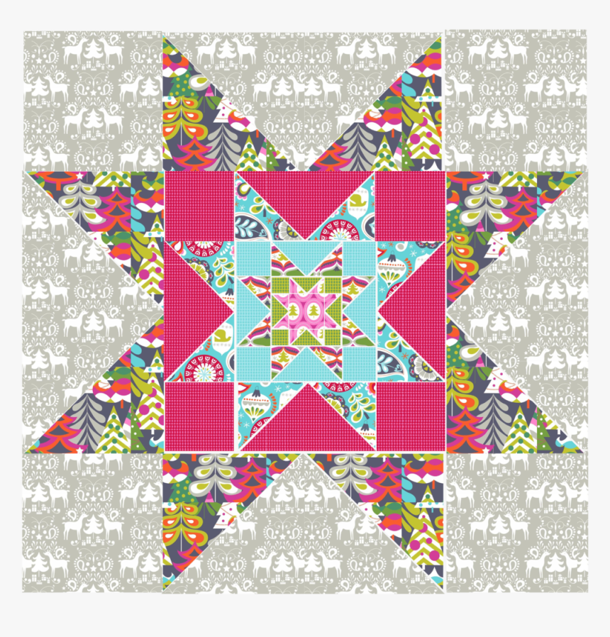 Variable Star Within Star Quilt Block, HD Png Download , Transparent ...
