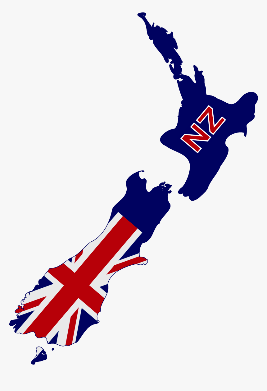 Flag Map Of New Zealand - Transparent New Zealand Png, Png Download ...