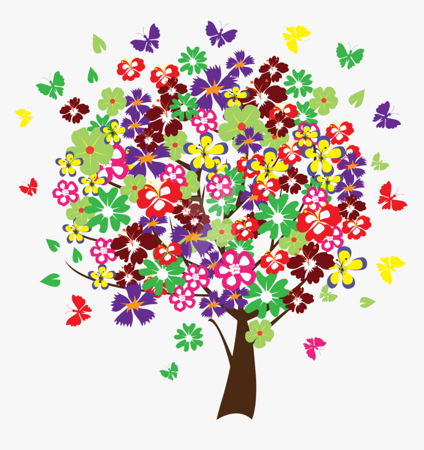 Clipart Of Colorful Tree - Colorful Tree Vector Png, Transparent Png ...