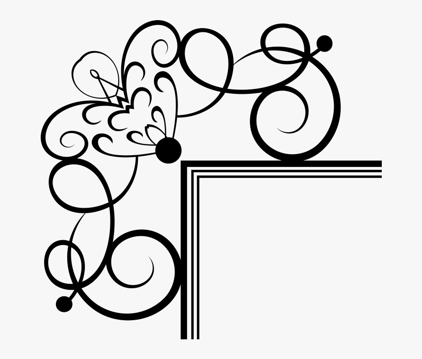 Ornamental Vintage Corner - Line Art, HD Png Download , Transparent Png ...