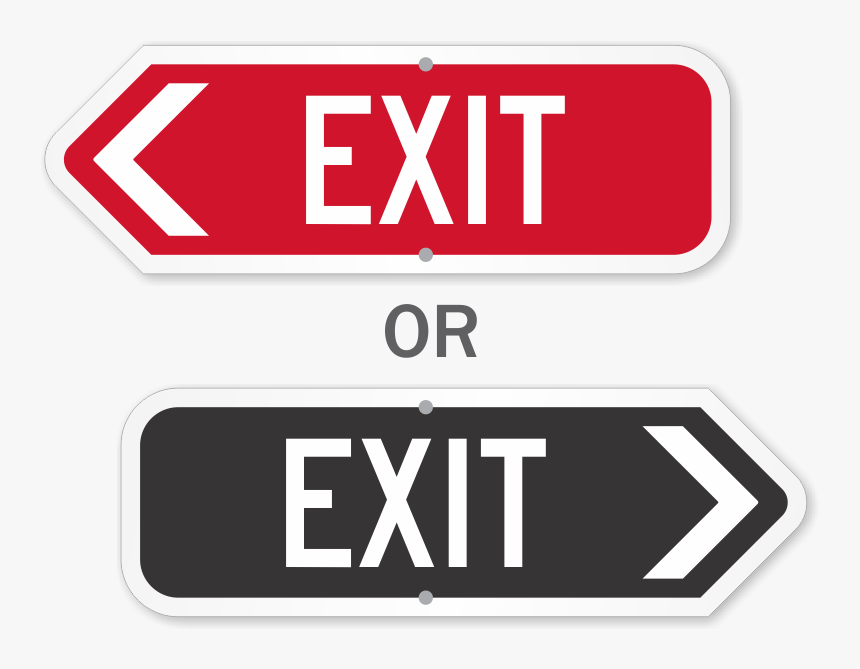 Exit Sign With Arrow - Exit Sign With Arrow Pdf, HD Png Download ...