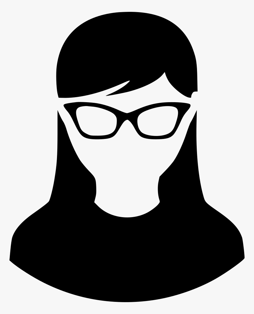 Student Lady Nerd - Girl With Glasses Icon, HD Png Download ...