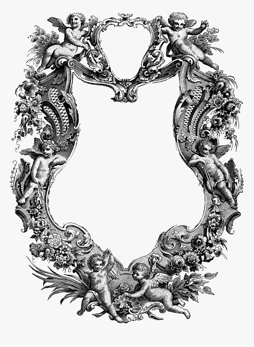 Free Stock Frame Clip - Cherub Border, HD Png Download , Transparent ...