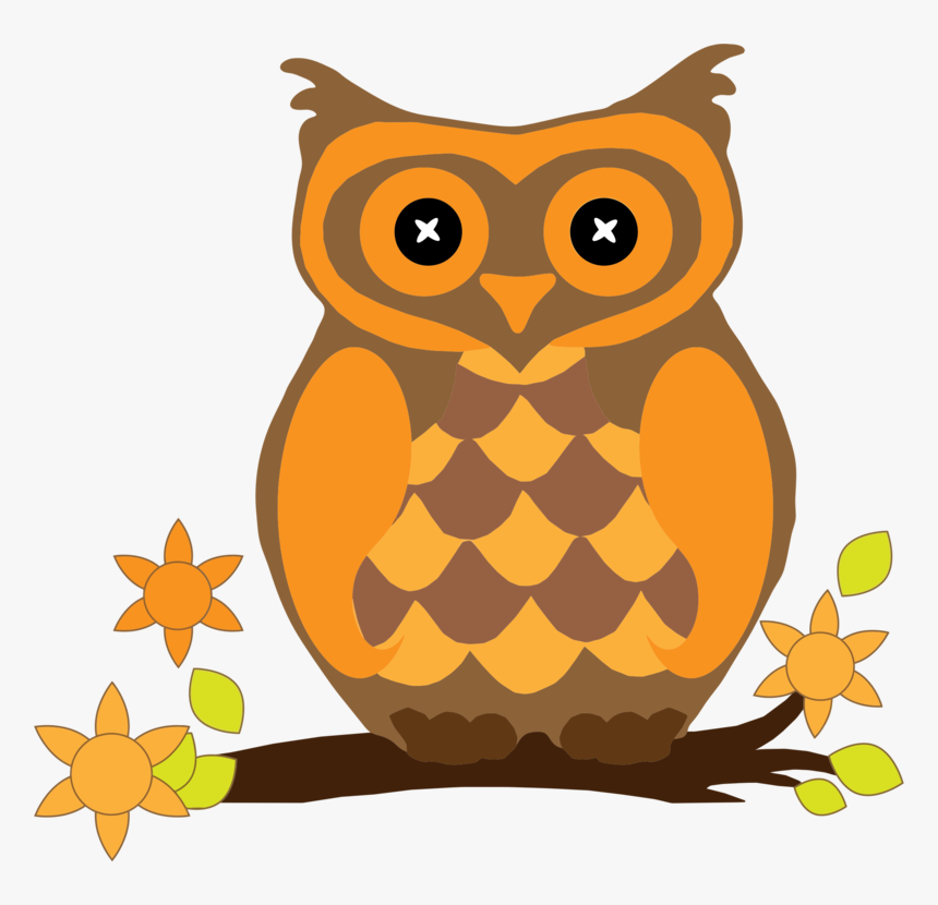 Owl,vertebrate,bird - Fall Owl Clip Art, HD Png Download , Transparent ...