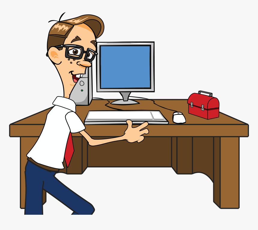 Computer Nerd Png - Computer Technician Cartoon Png, Transparent Png ...