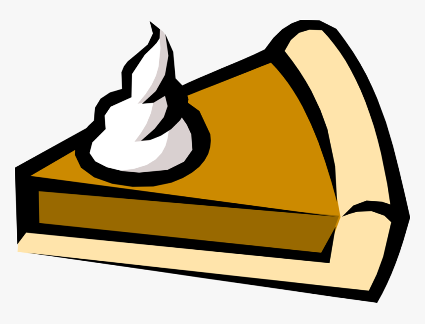 Vector Illustration Of Sweet Dessert Pumpkin Pie With - Cartoon Piece ...