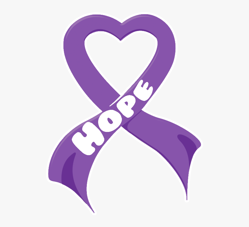 Hope To End - Purple Heart Cancer Ribbon, HD Png Download , Transparent ...
