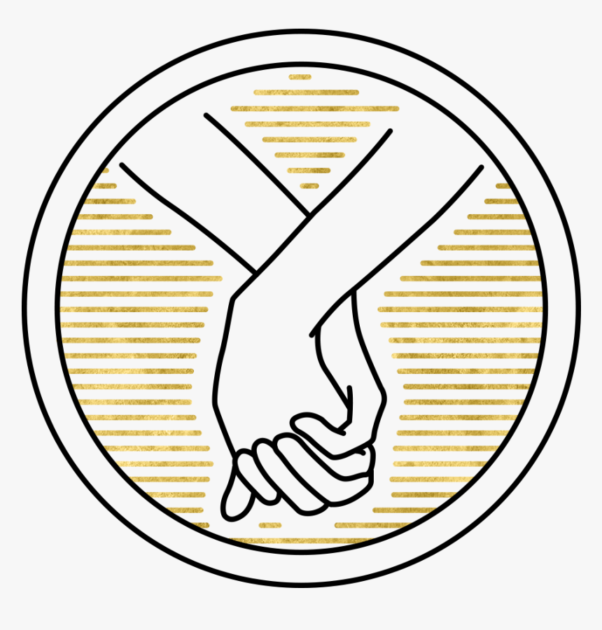 Dm Icon Hands Outline Gold - Circle, HD Png Download , Transparent Png ...