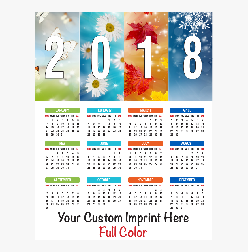 2018 Calendar With Seasons, HD Png Download , Transparent Png Image ...