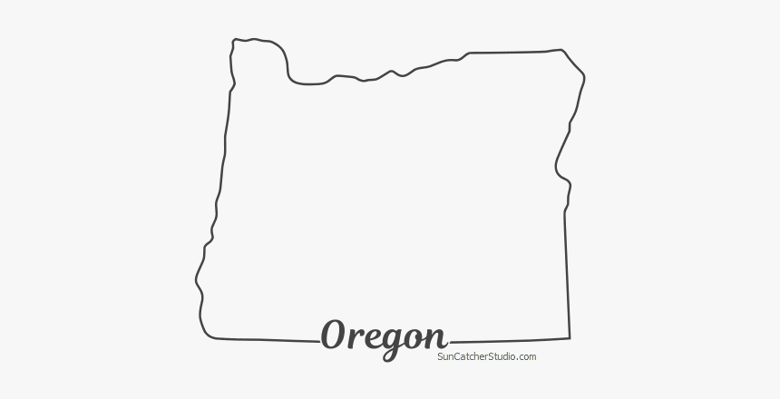 Free Oregon Outline With State Name On Border, Cricut - Line Art, HD ...