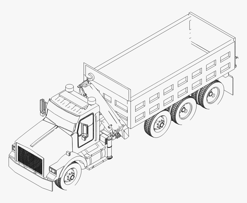Truck - Vector Lorry Line Drawing, HD Png Download , Transparent Png ...