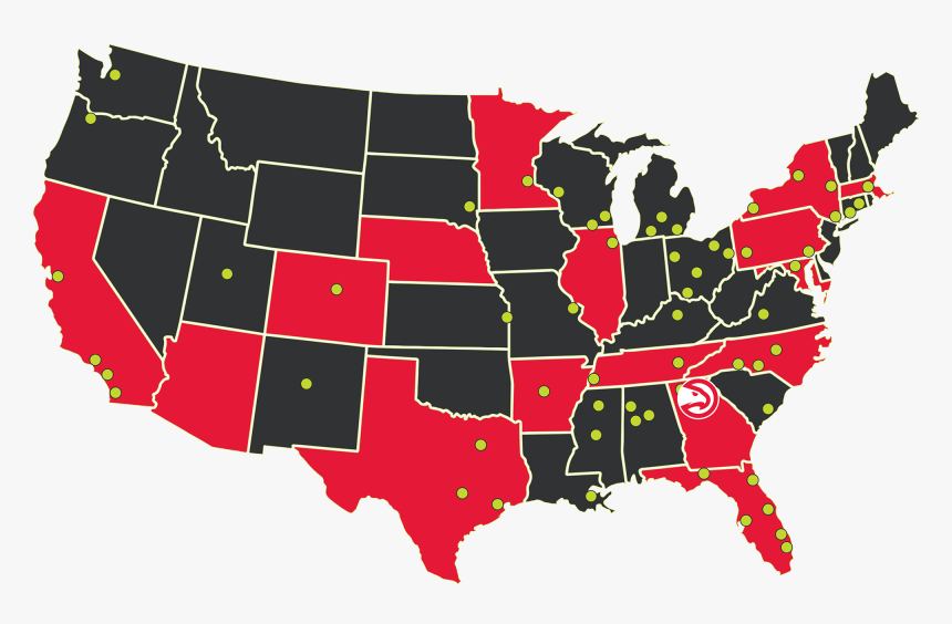 Transparent Atlanta Silhouette Png - United States Map Purple, Png ...