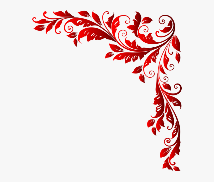 Corners Flower Frame, Flower Art, Decorative Borders, - Красные Узоры ...